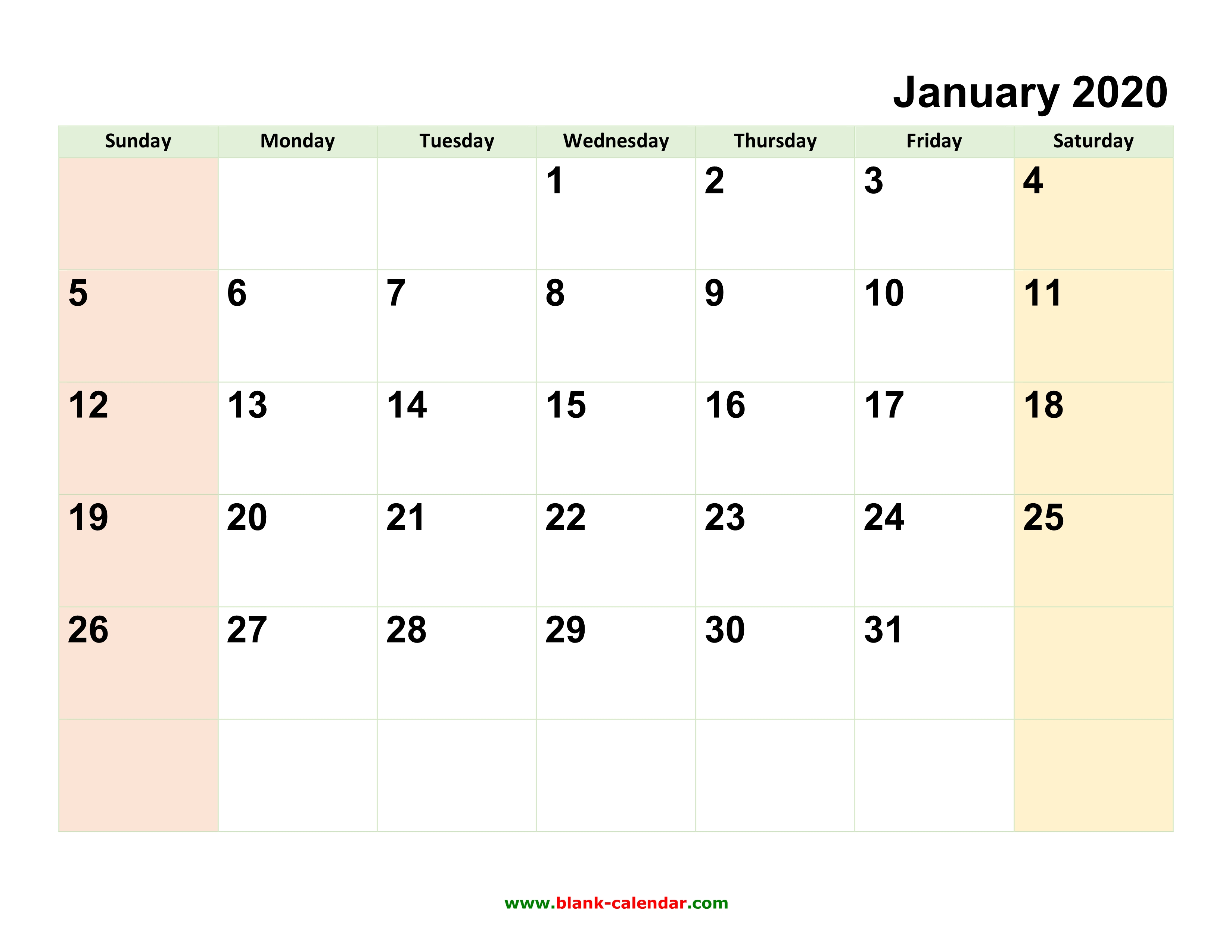 Monthly Calendar 2020 Free Download Editable And Printable