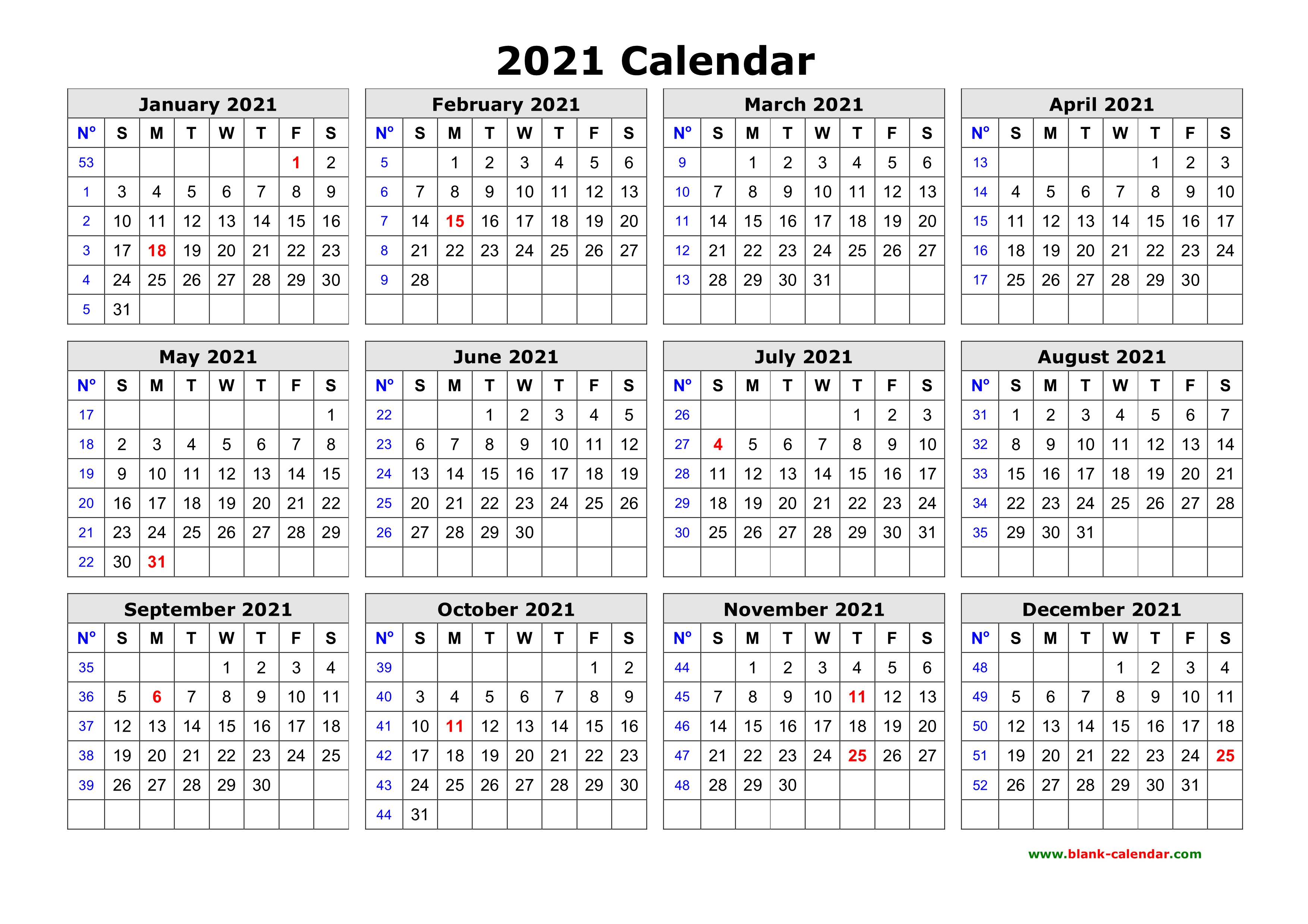 2021 Calendar Printable Editable 2021 Calendar Printable Editable
